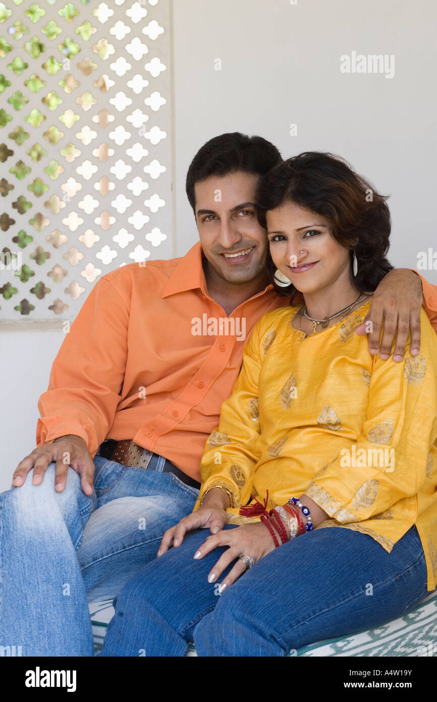 Couple smiling together Stock Photo - Alamy