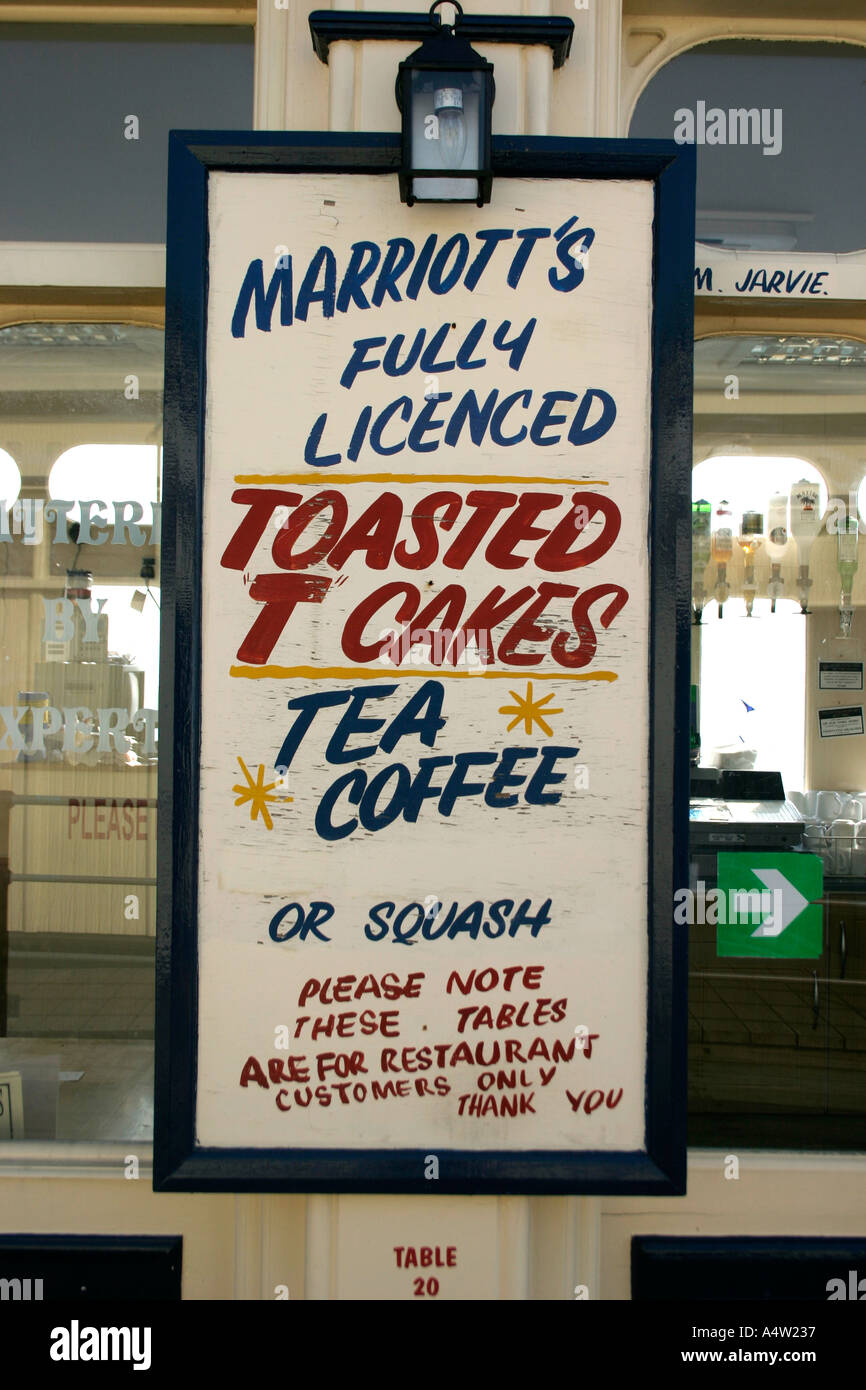 Cafe Sign advertising Toasted Teacakes Tea and Coffee Southend Pier ...