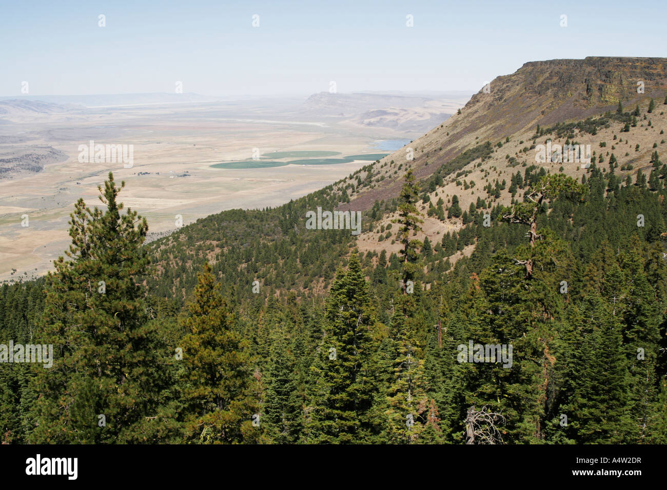 Abert Rim with Winter Ridge and Summer Lake in the background Stock ...