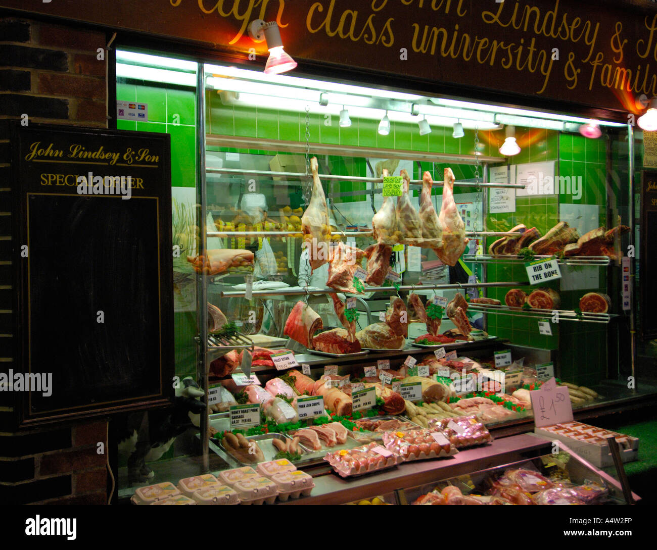 Butchers Shop in Oxford's Covered Market Stock Photo - Alamy