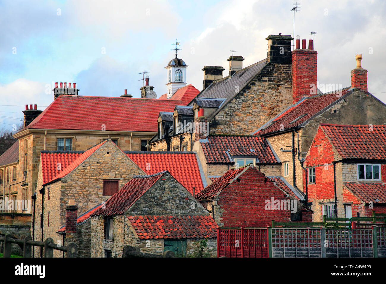 Roofscape from Castlegate showing the rear of the Market Place Helmsley ...
