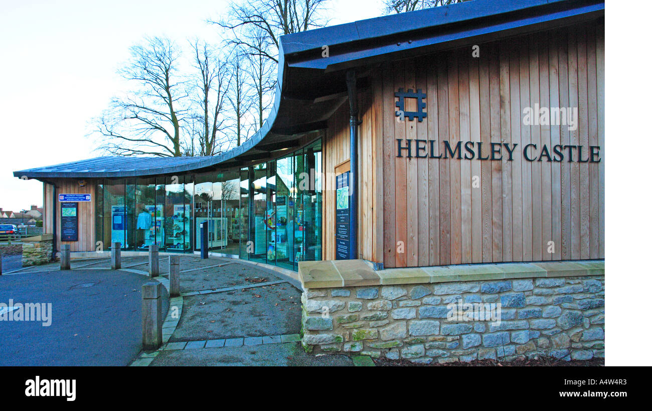 Helmsley Castle visitor centre Helmsley North Yorkshire England Stock ...