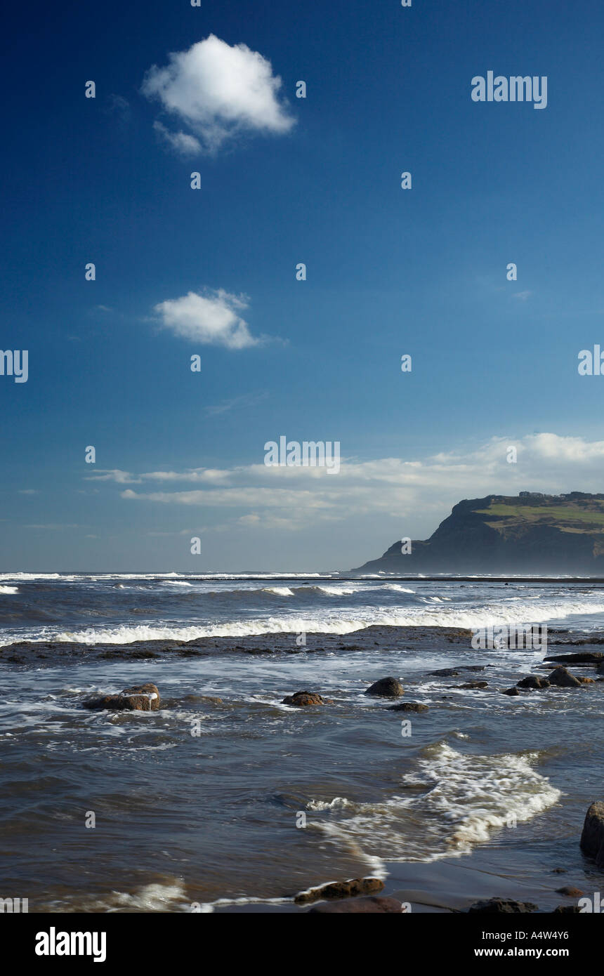 The Beach Robin Hoods Bay looking towards Ravenscar North Yorkshire ...