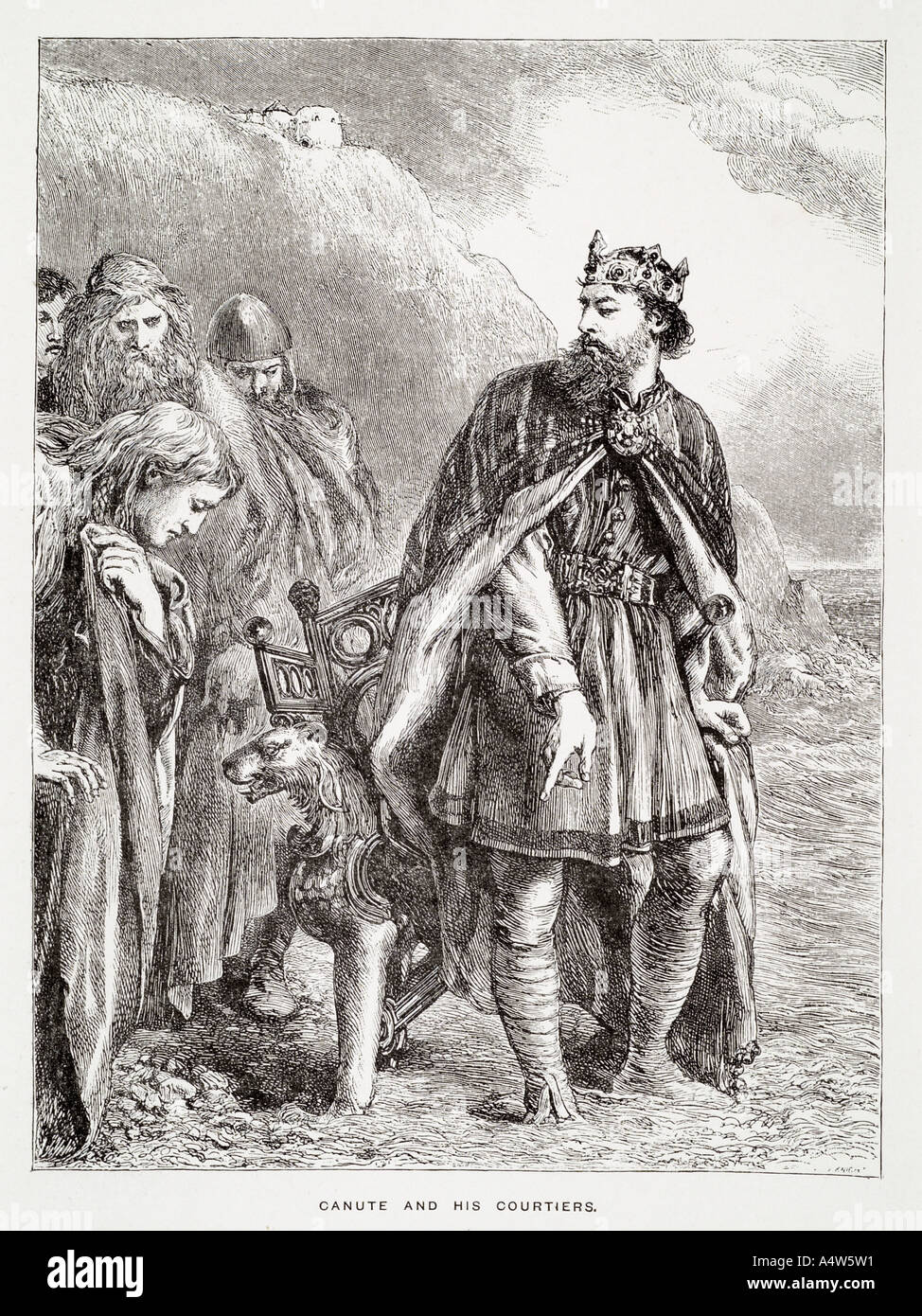 King Canute Cnut England English Monarch King Denmark Danish Royal Sea