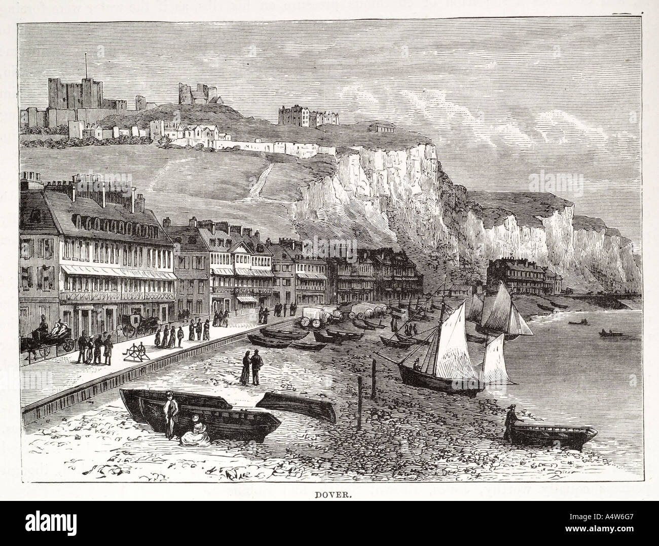 Dover port harbour sea boat sail marine boat coast white cliff beach ...