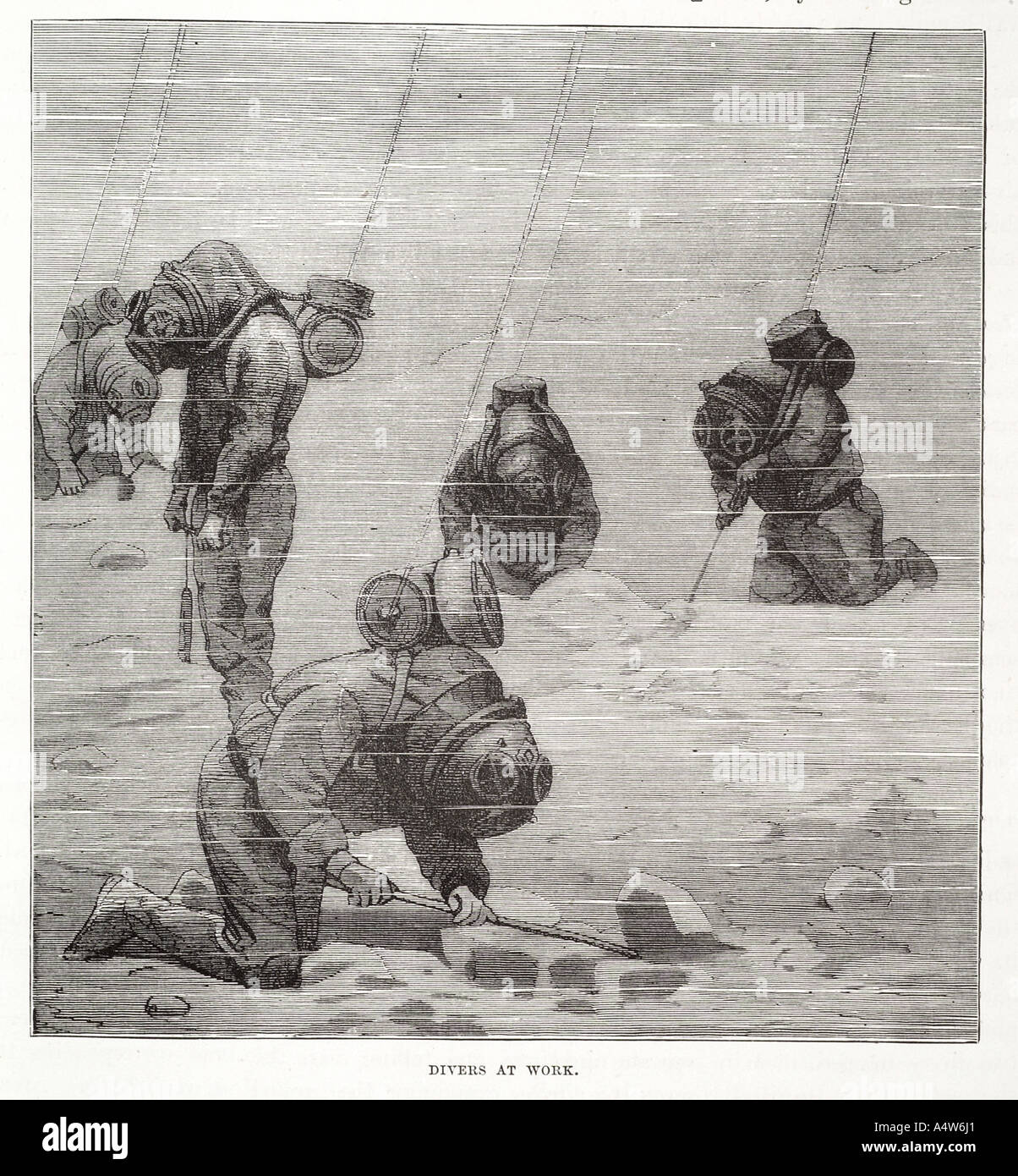 Underwater air line dry suite dive submerge swim work helmet diving ...