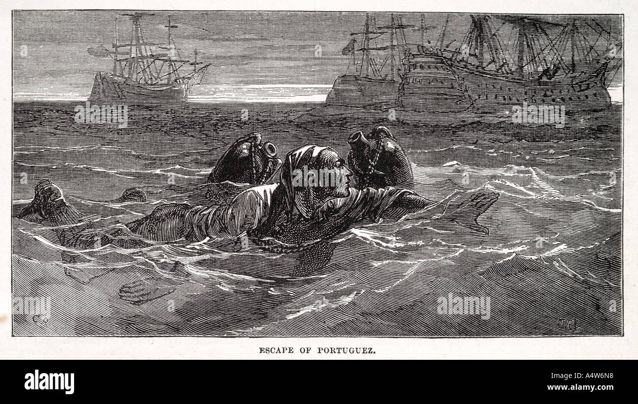 Fugitive swim float sea water sailor galleon navy nautical marine ...