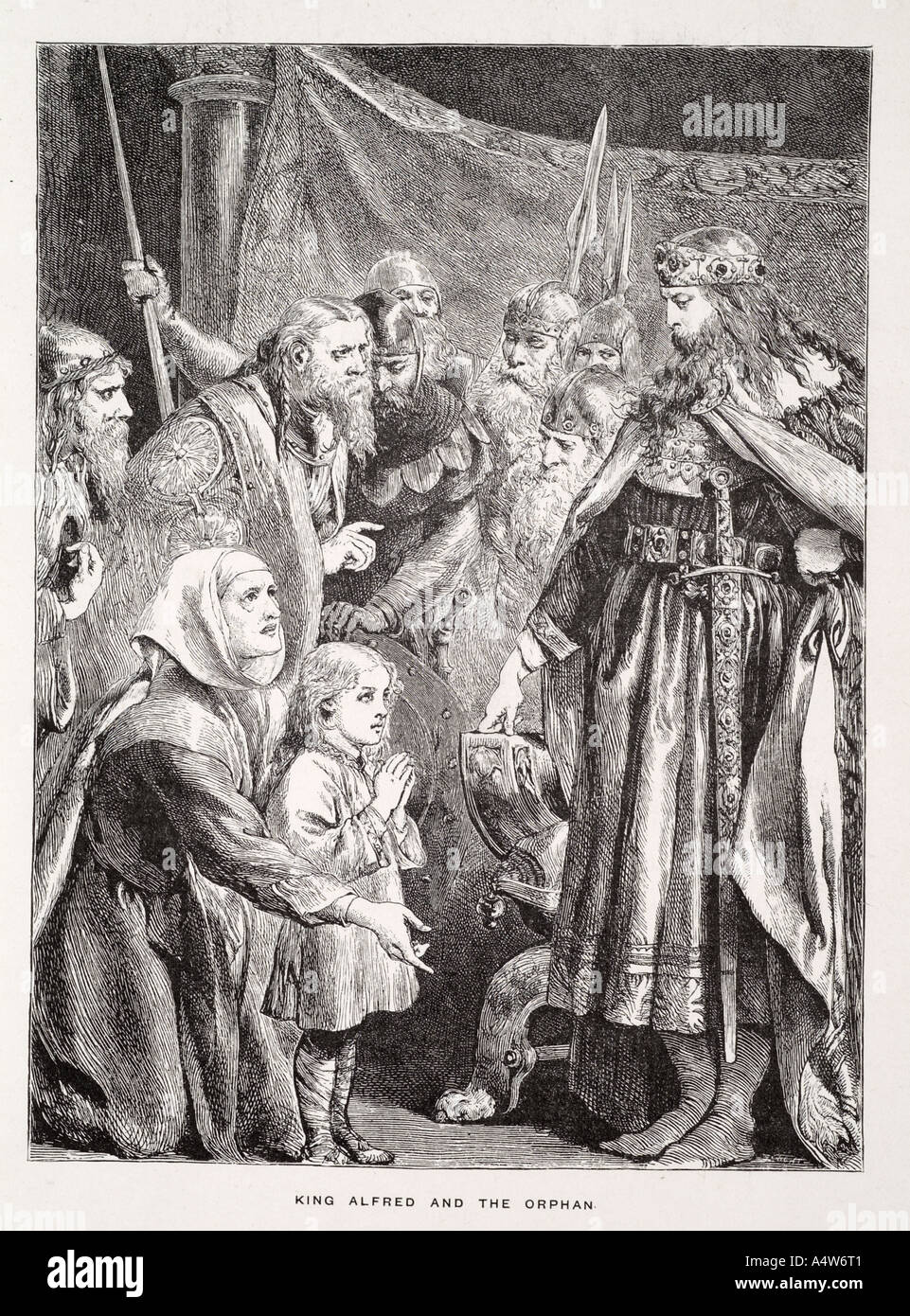 king alfred orphan anglo saxon court woman child men soldier guard ...