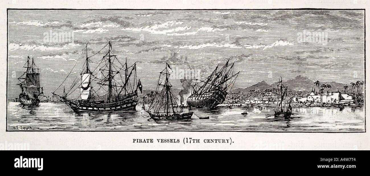 Pirate ship port harbour west Indies galleon frigate cannon plunder ...