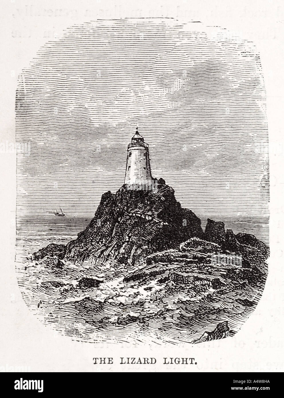 lizard light Cornwall Point Lighthouse marine wave maritime warn ...