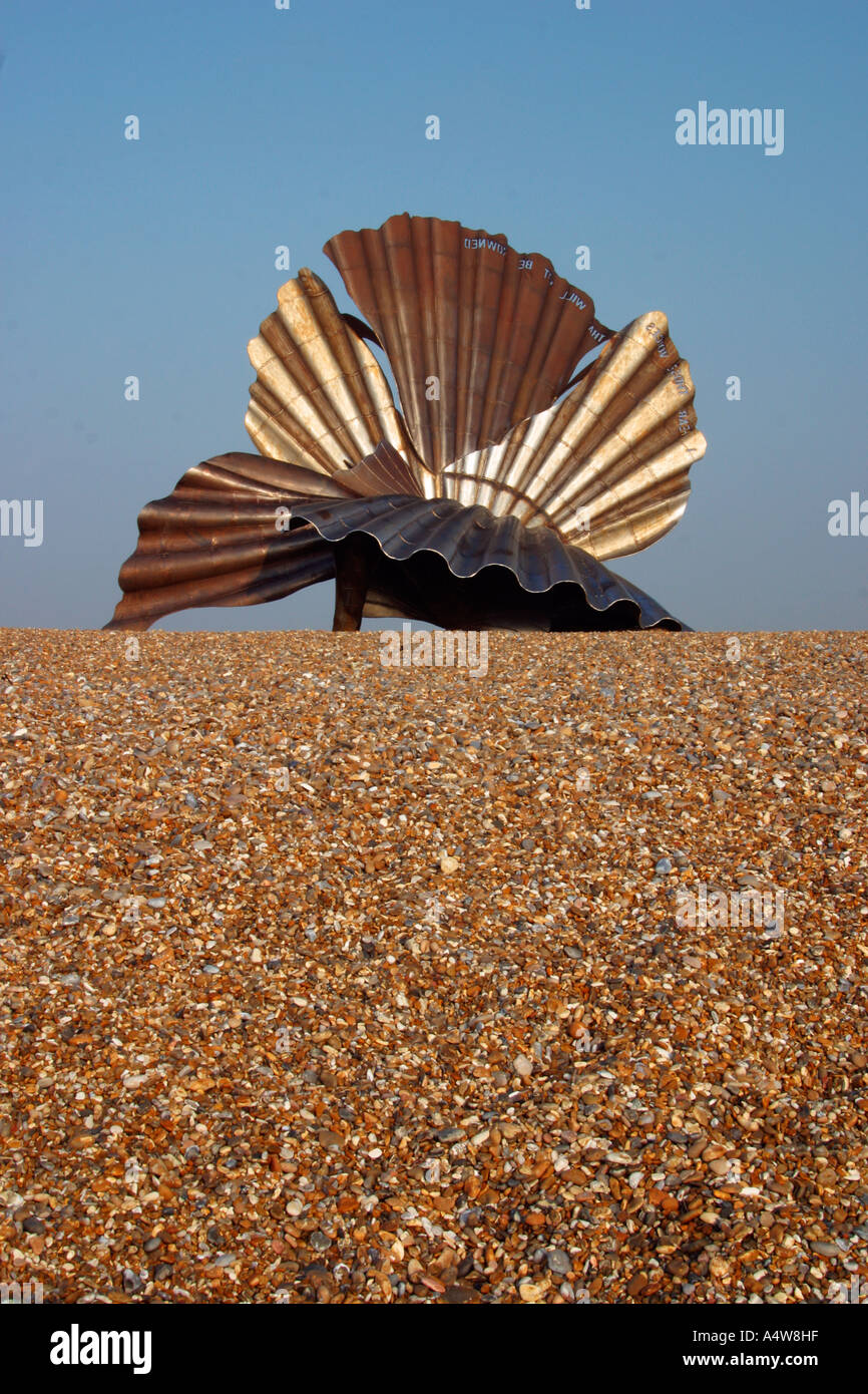 Scallop stainless steel sculpture by Maggi Hamblings on the beach nr ...