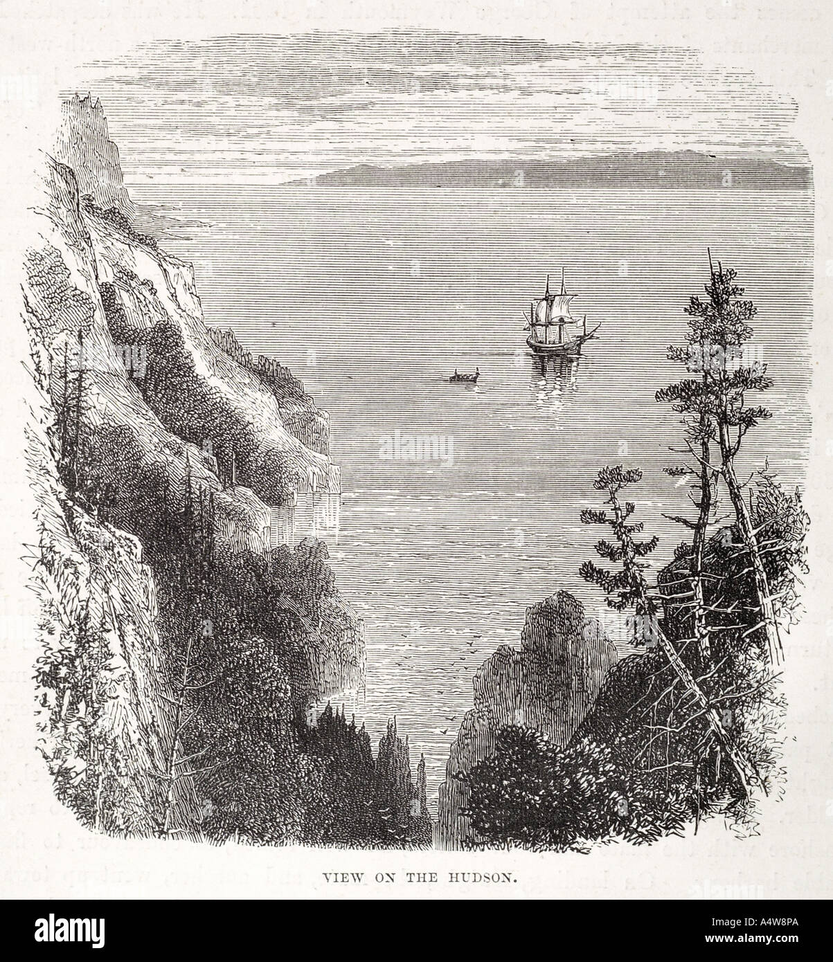 Hudson river NY New York USA America estuary sail ship boat marine ...