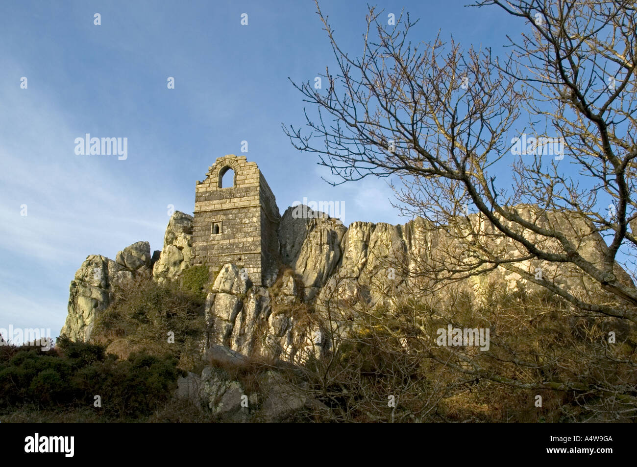roche rock at roche near st.austell in cornwall,england Stock Photo - Alamy