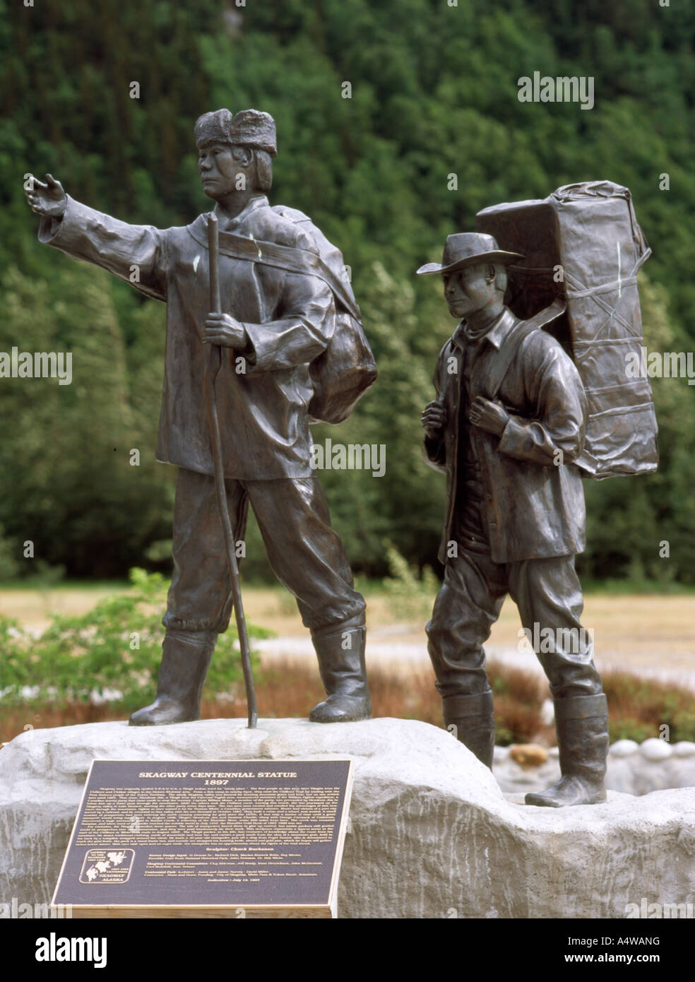 USA. Alaska. Skagway. Centennial memorial of 1897 Klondike Gold rush ...