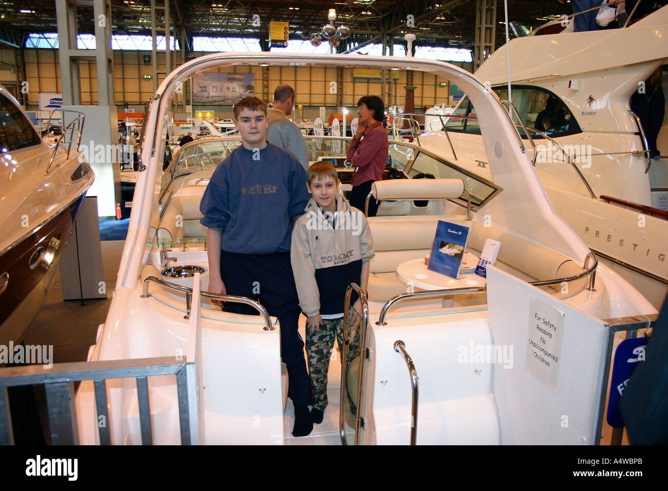 James and Philip Porter enjoying a visit to the Boat Show held at the ...