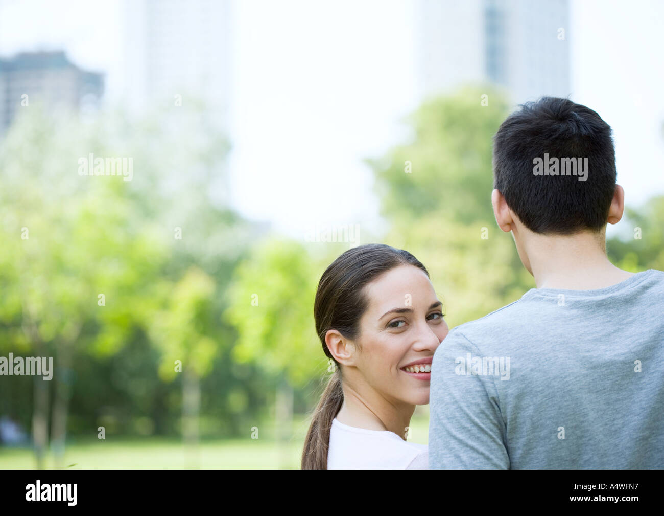 Shoulder high back view couple hi-res stock photography and images - Alamy