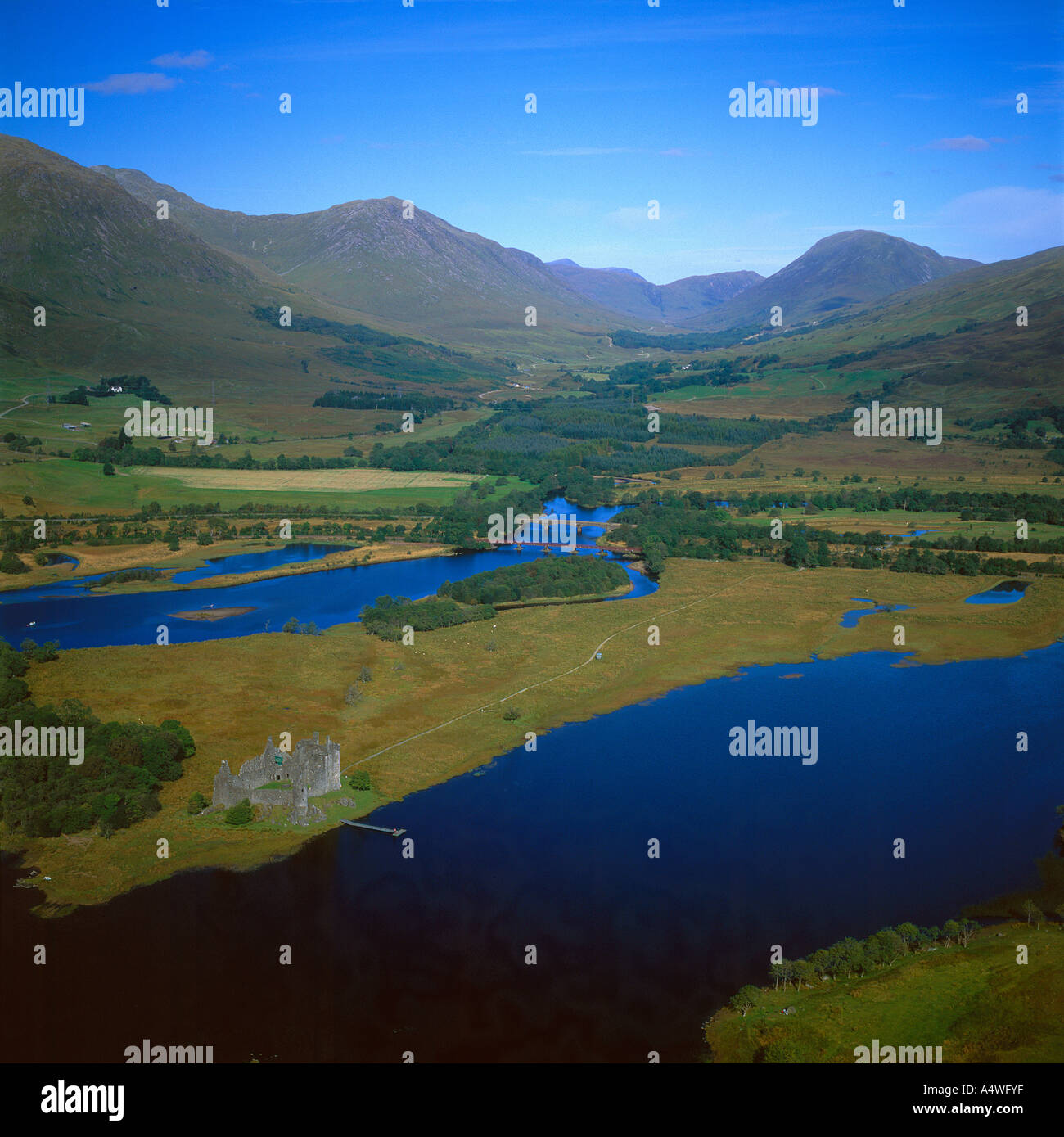 Kilchurn Castle Loch Awe Scotland aerial view Stock Photo - Alamy