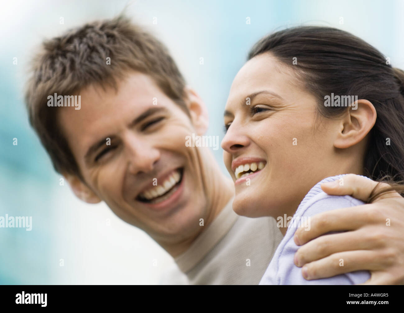 Woman laughing funny face profile hi-res stock photography and images ...