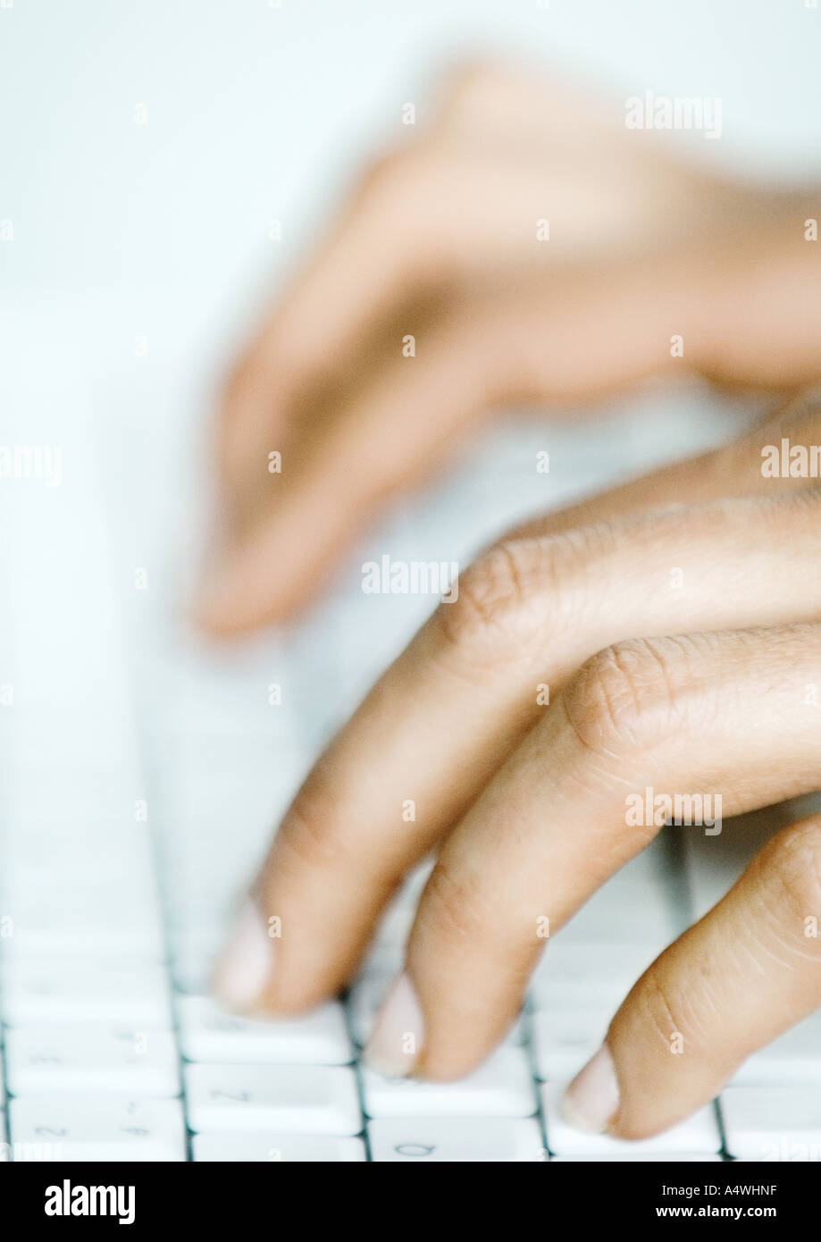 The Hands Of Secretary Write On The Keyboard Of Computer High ...