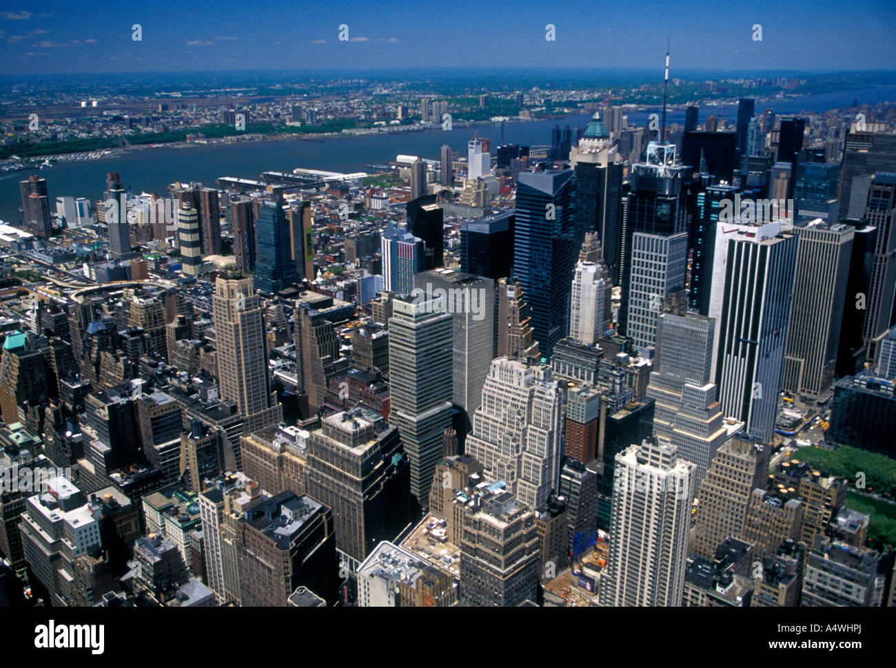 view from Midtown Manhattan to Uptown Manhattan, view from Empire State ...
