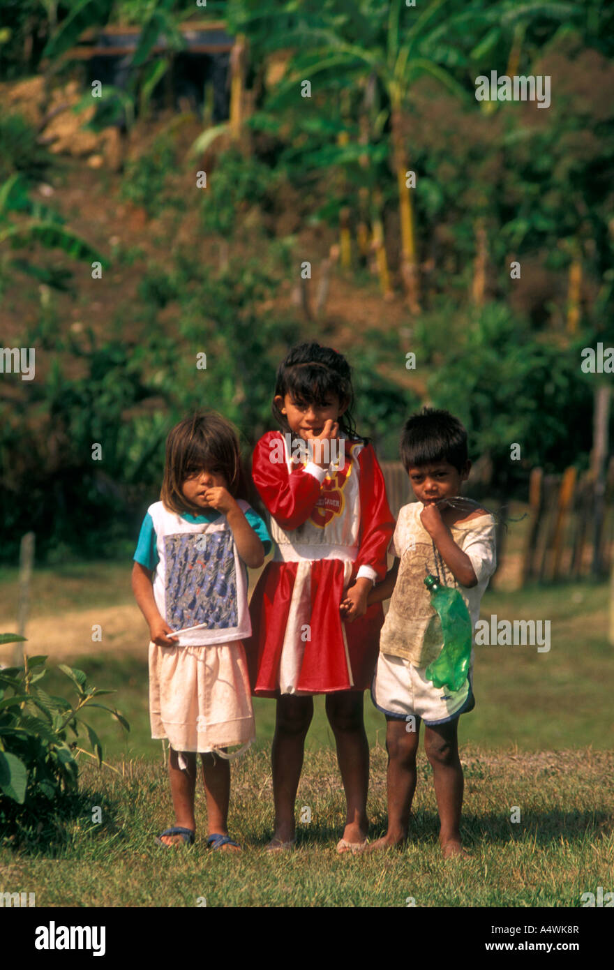 3 three Guatemalans, Guatemalan children, Mayan girls, girls, village ...