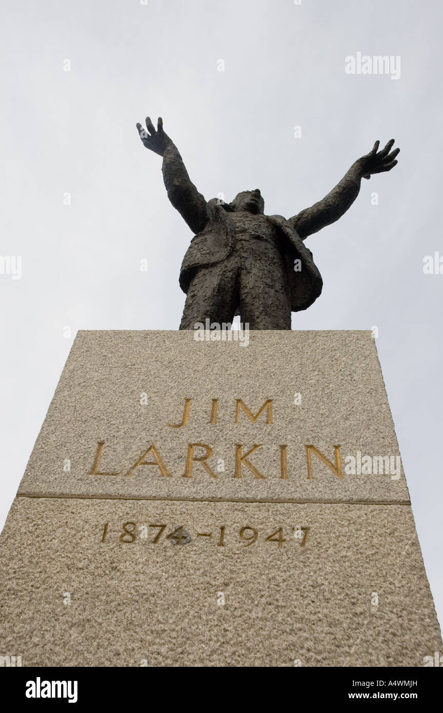 The statue of labour leader Jim Larkin on Connell Street in the center ...
