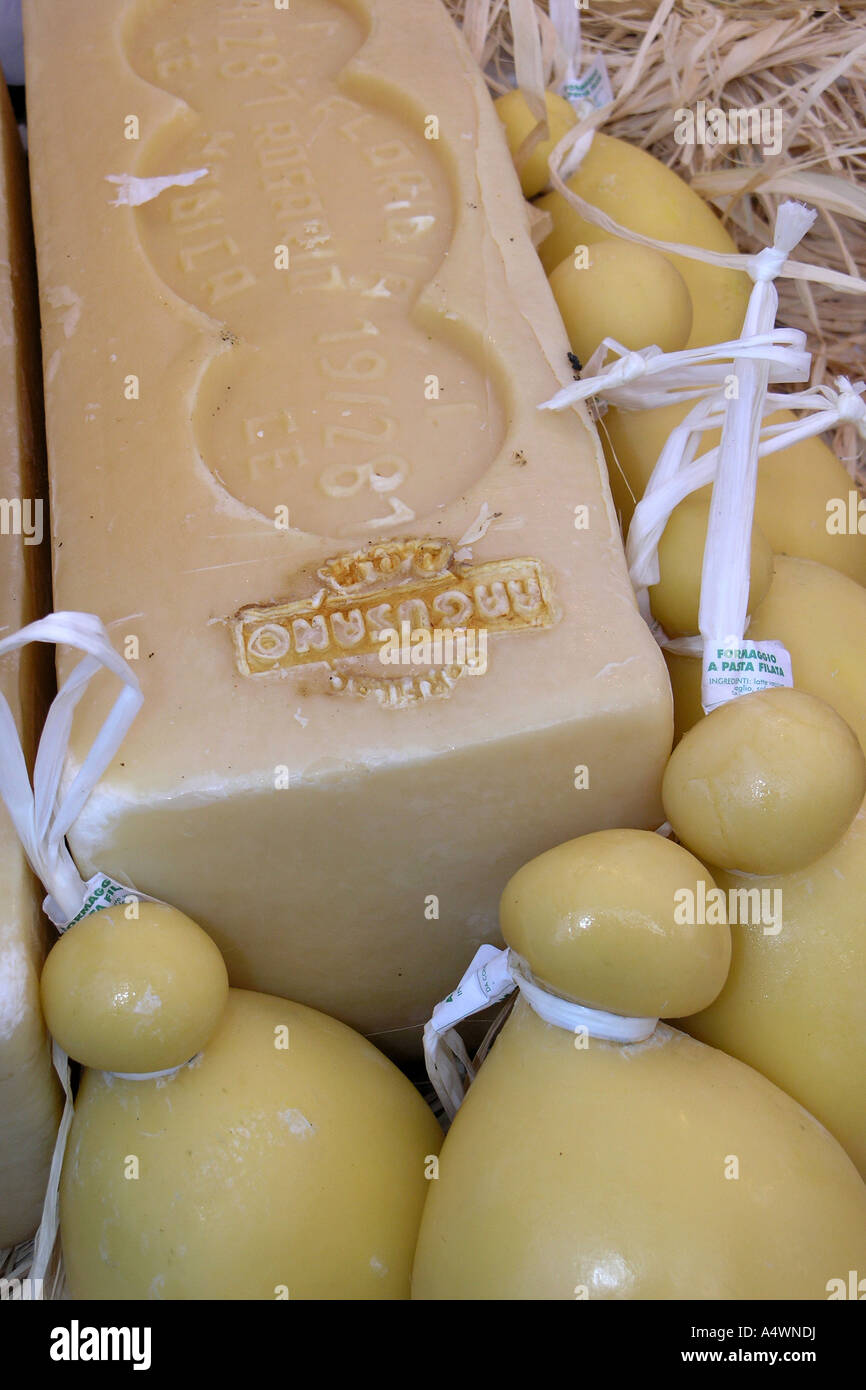 Italy Sicily Caciocavallo Ragusano Typical Cheese Stock Photo - Alamy