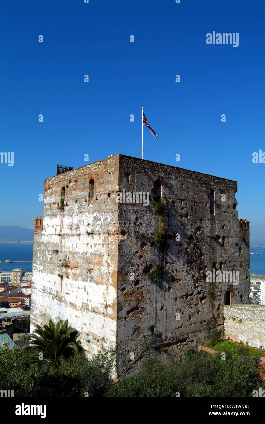 the rock of Gibraltar blue sky clear day summer property real genuine ...