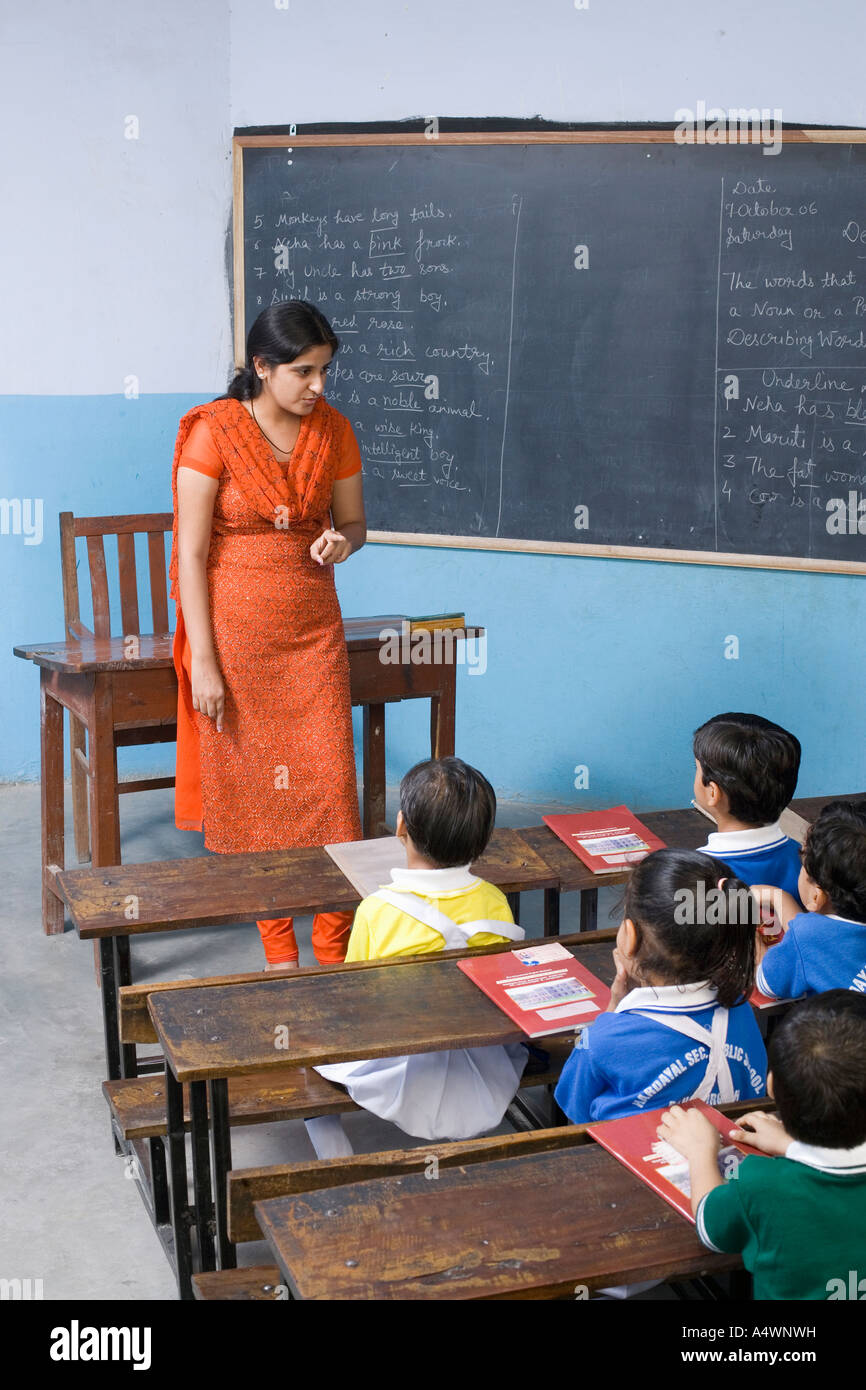 Indian School Teacher Teaching In The Class