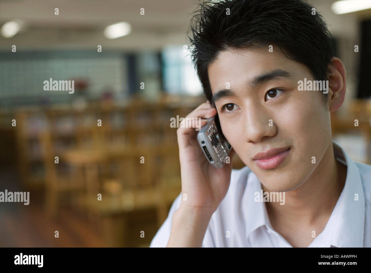 Young man talking on his cell phone Stock Photo - Alamy