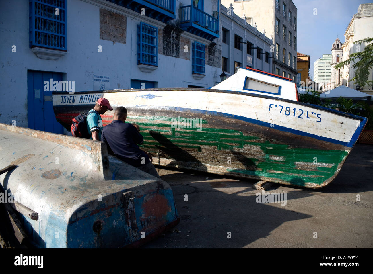 Fishing boat in Habana Vieja, Havana,Cuba Stock Photo - Alamy