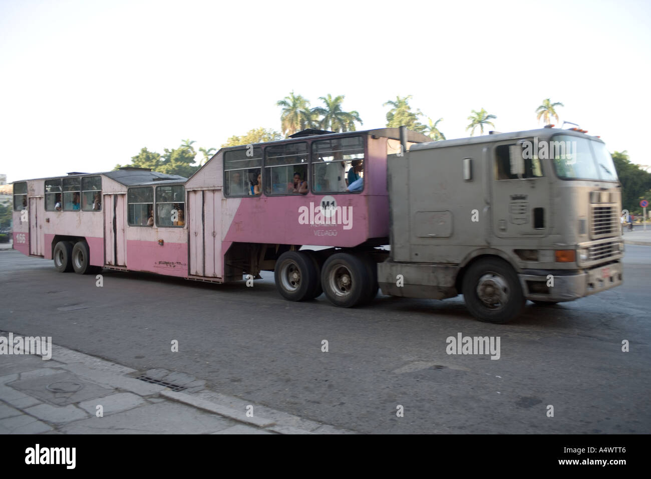 Camel bus in central Havana,Cuba Stock Photo - Alamy
