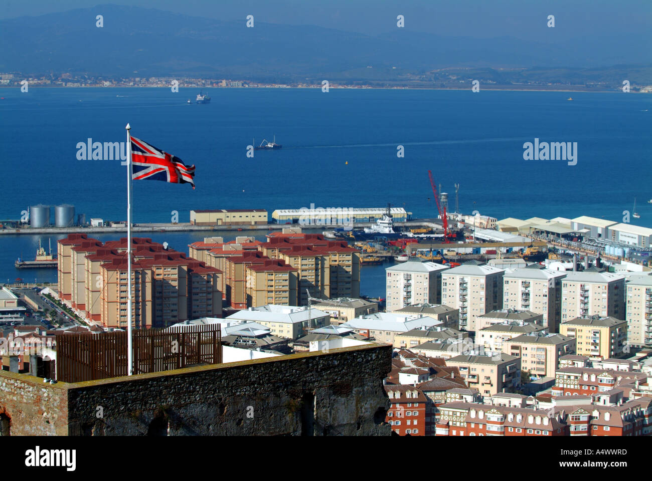 city of gibraltar the rock urban view from upper rock fort fortress ...