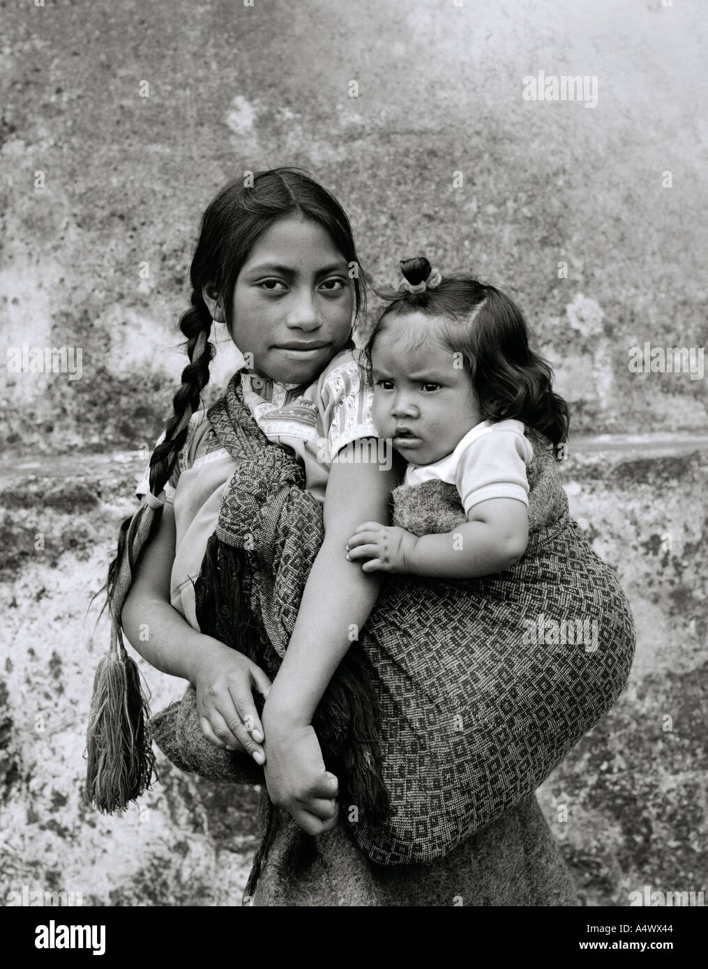 Child siblings native American Indians in San Cristobal De Las Casas in ...