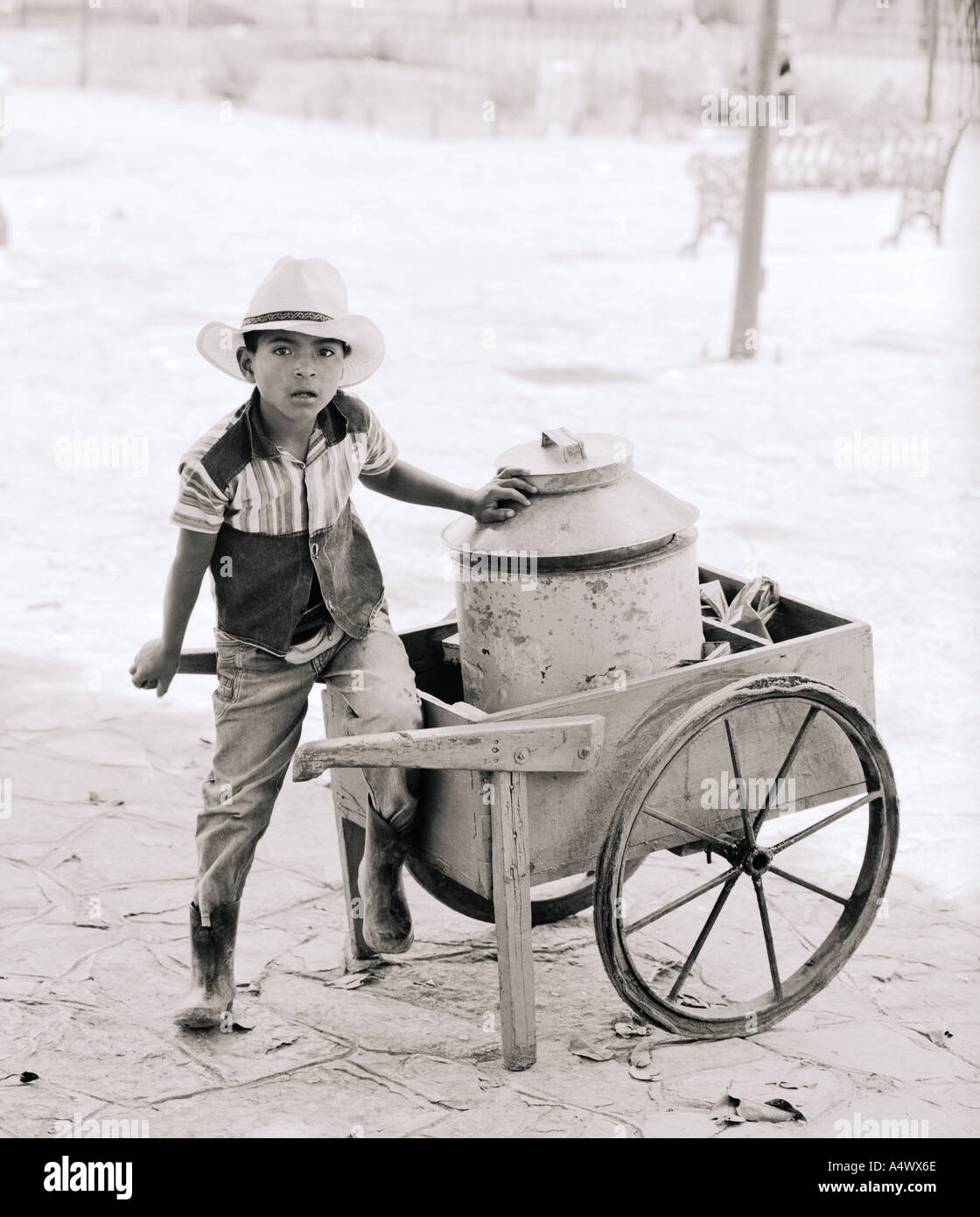 Street sceneof a Hispanic Mexican boy working in San Cristobal De Las ...