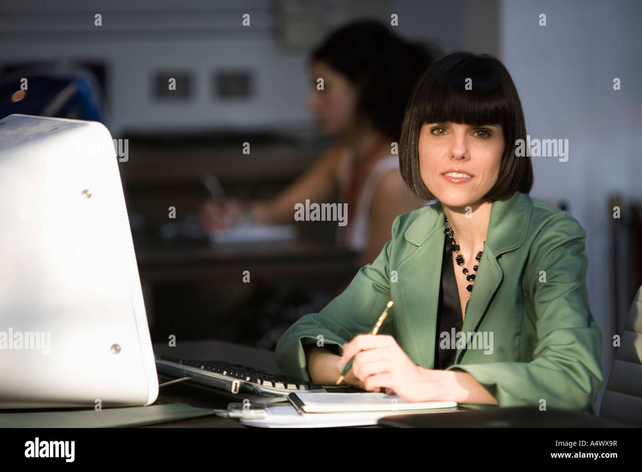 Businesswoman using a computer Stock Photo - Alamy
