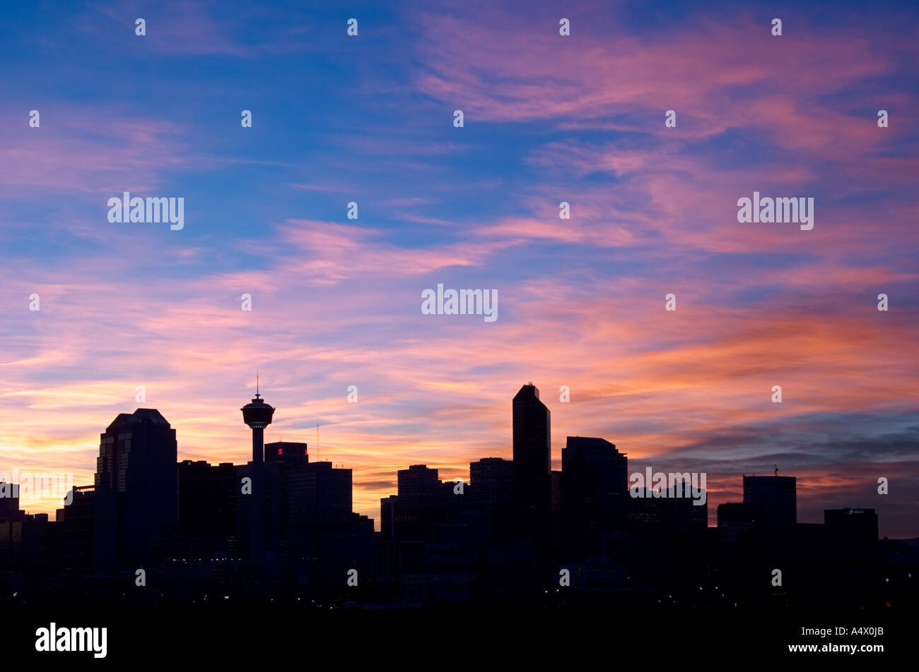 Calgary downtown skyline high rises skyscrapers office towers tower hi ...