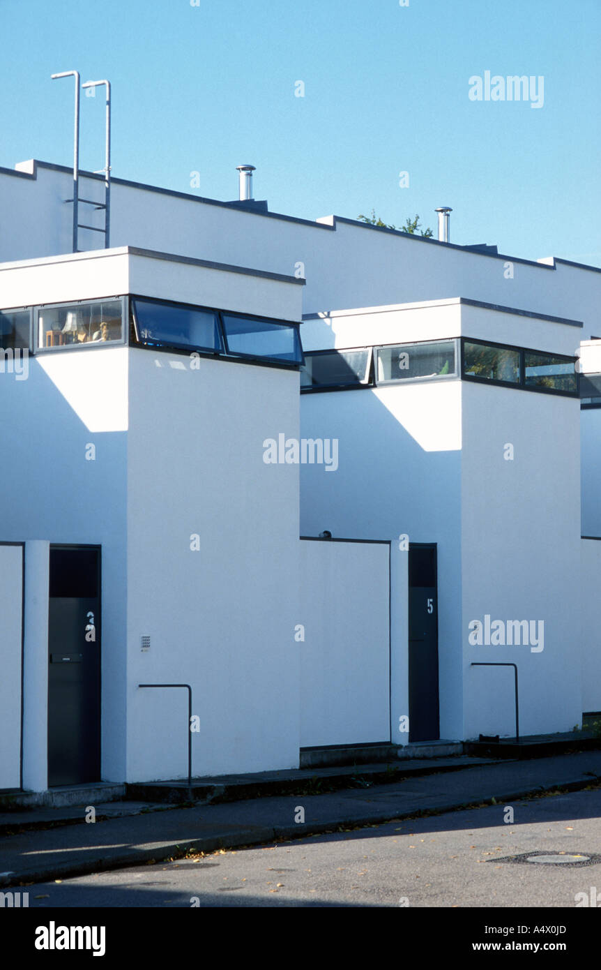 Terrace houses of the architect J J P Oud at the Weissenhofsiedlung ...