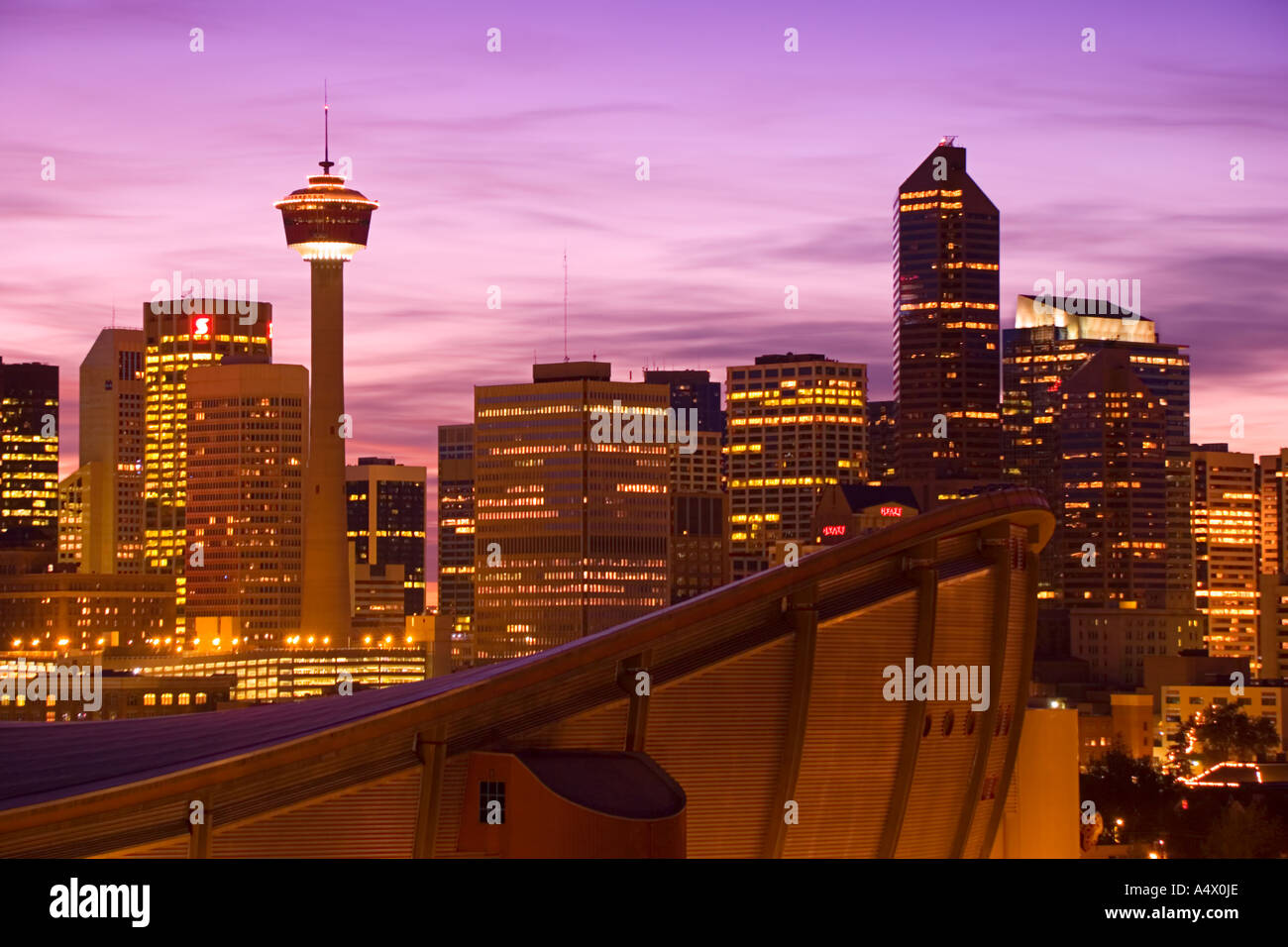 Calgary tower with saddledome hi-res stock photography and images - Alamy