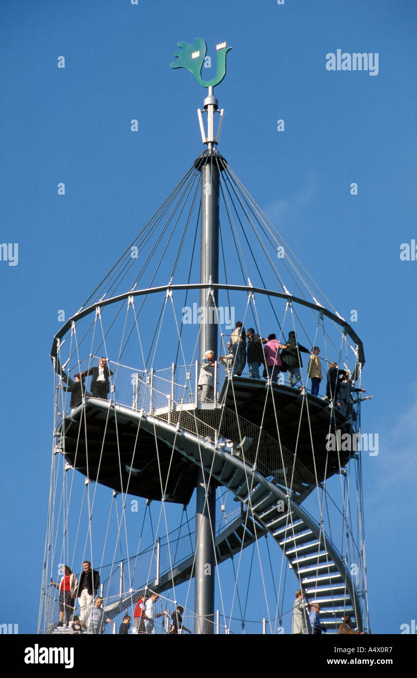People at top of the observation tower at the Killesberg Stuttgart ...