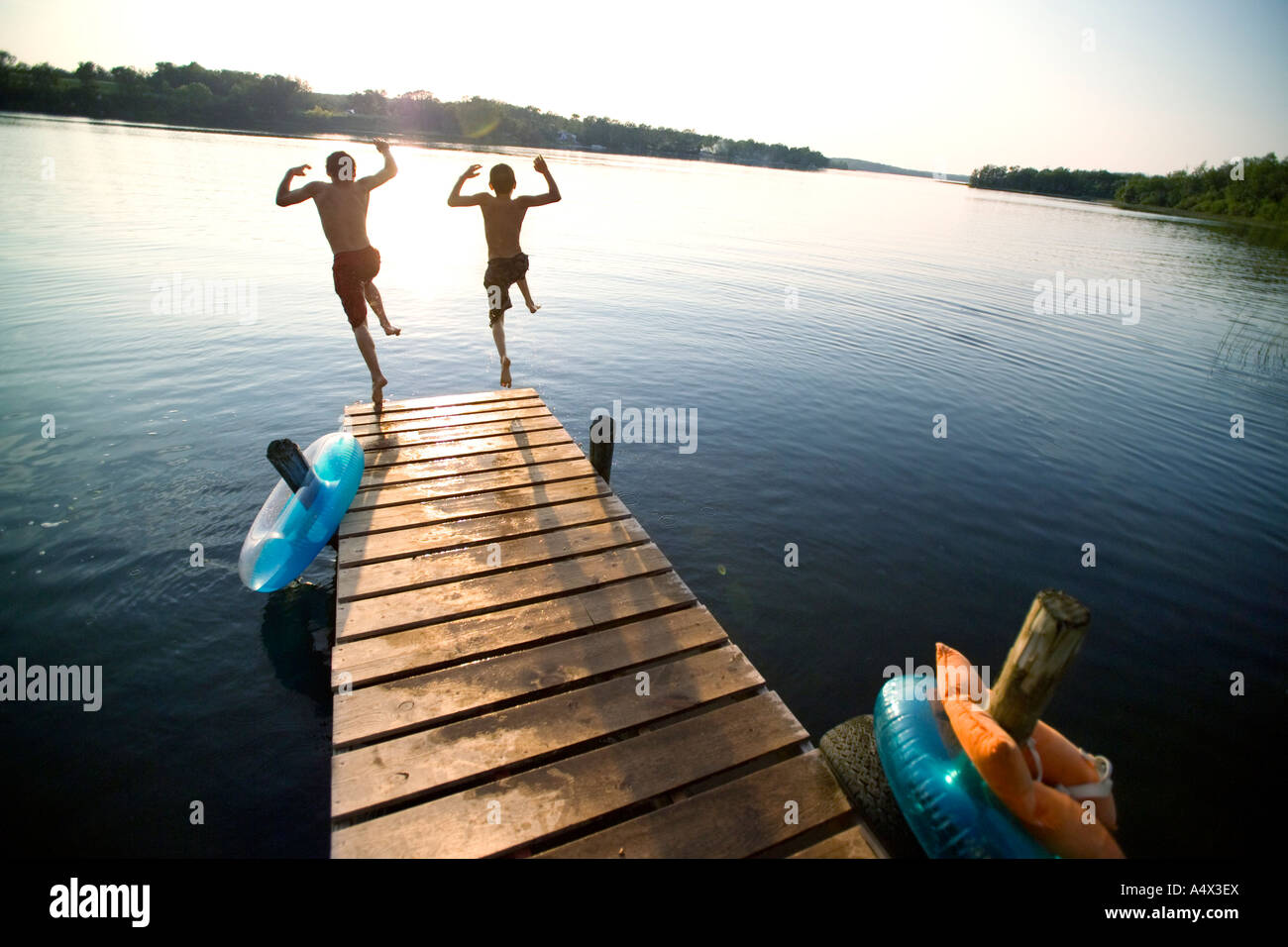 Jump From A Lake Dock