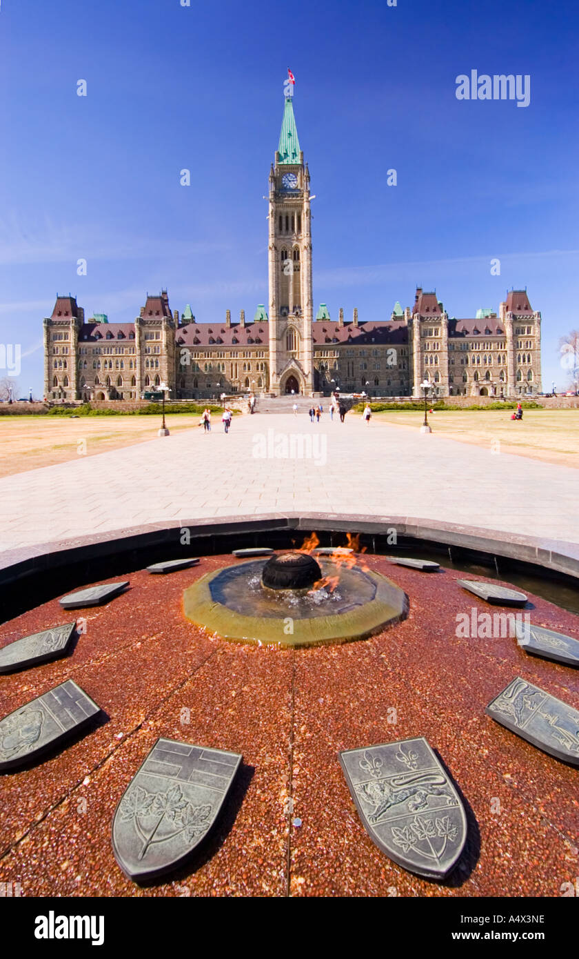 Peace Tower, Centennial Flame, Parliament Hill, Ottawa, Ontario, Canada ...