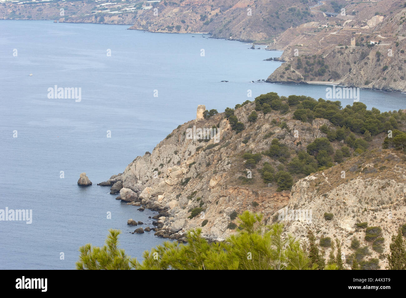 Maro cliffs Cerro Gordo area Málaga province Andalusia Spain Stock ...
