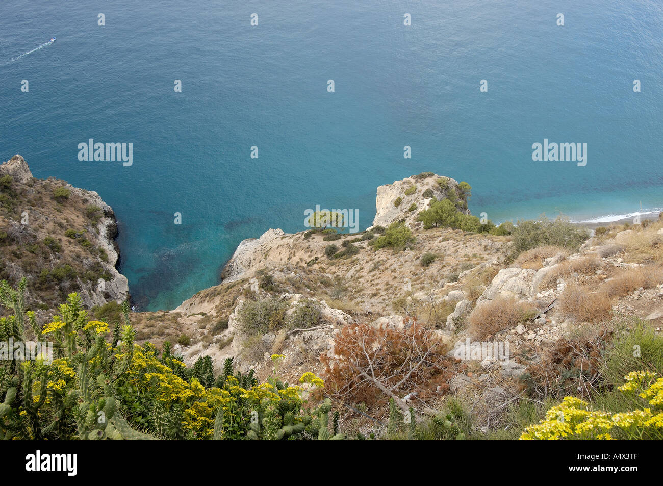 Maro cliffs Cerro Gordo area Málaga province Andalusia Spain Stock ...