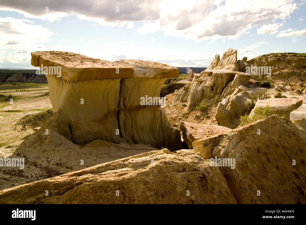 Table Rocks and badlands at Theodore Roosevelt National Park in North ...
