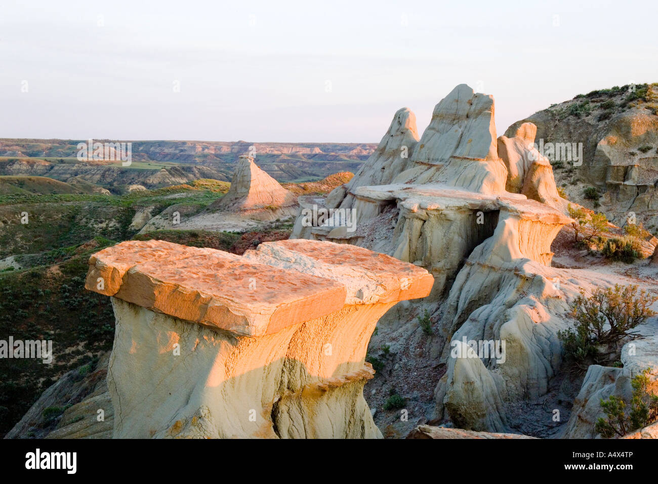 Table Rocks and badlands at Theodore Roosevelt National Park in North ...