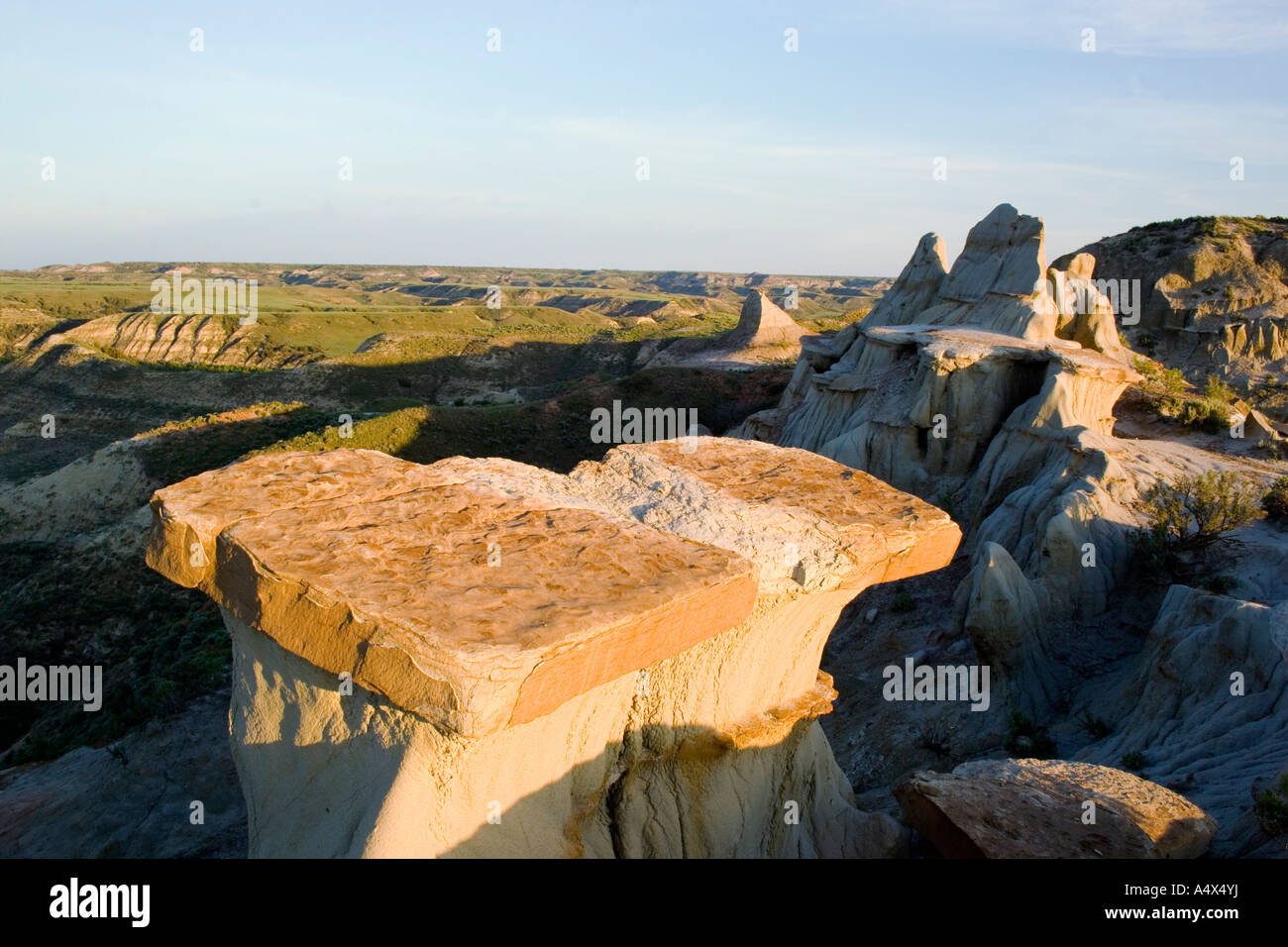 Table Rocks and badlands at Theodore Roosevelt National Park in North ...