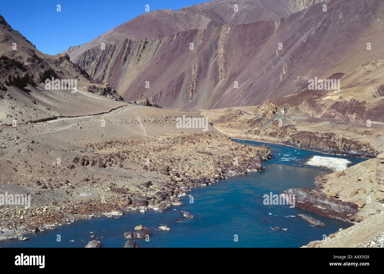 River in Leh Ladakh Jammu Kashmir India Stock Photo - Alamy