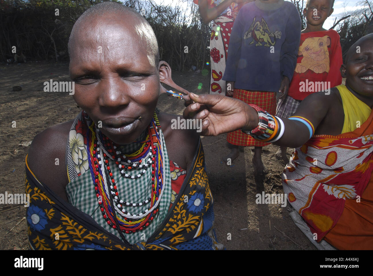Masai Mara tribe around the Masai Mara National Park Kenya East Africa ...