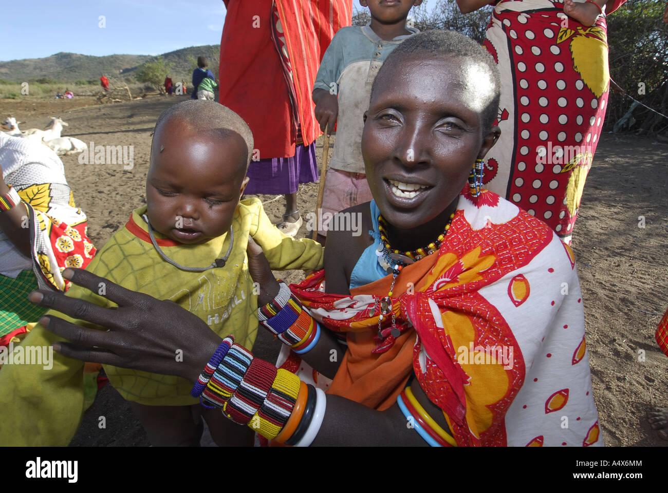 Masai Mara tribe around the Masai Mara National Park Kenya East Africa ...